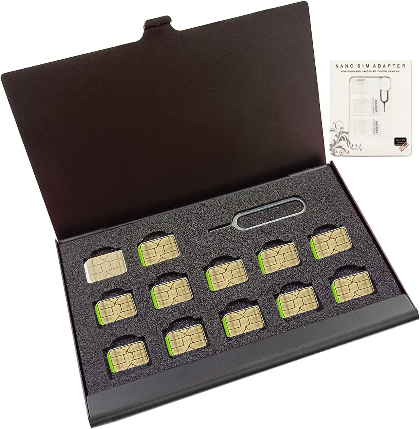 Amazon.com: CKANDAY 2 Packs SIM Card Holders with Tray Opener Pins ...