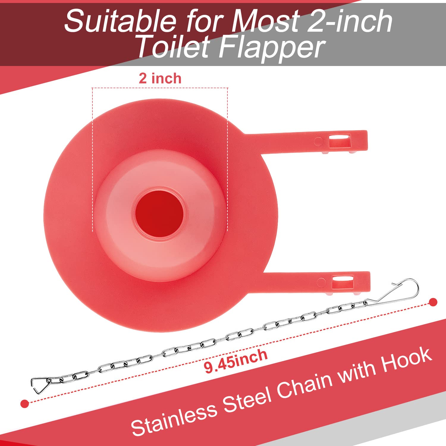 Snapklik.com : 2 Pack Toilet Flappers, Universal 2 Inch Toilet Flapper ...