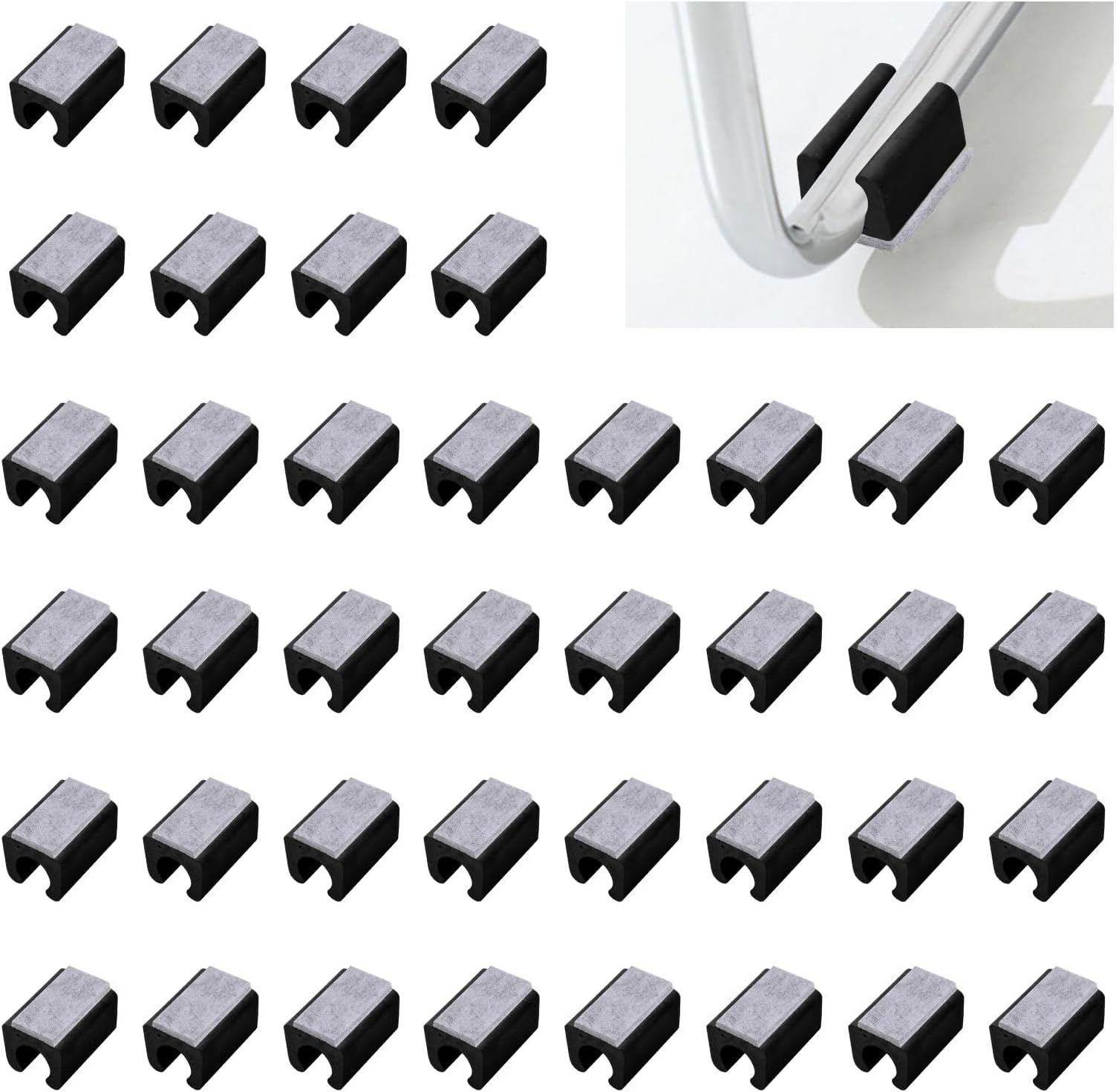 UFURMATE Chair Pads, 40Pcs Plastic Chair Leg Floor Protectors with Felt ...