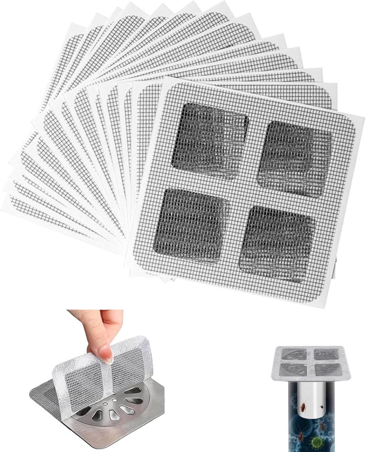 Disposable Filter Patches for Drain Tub, Disposable Shower Drain Hair ...