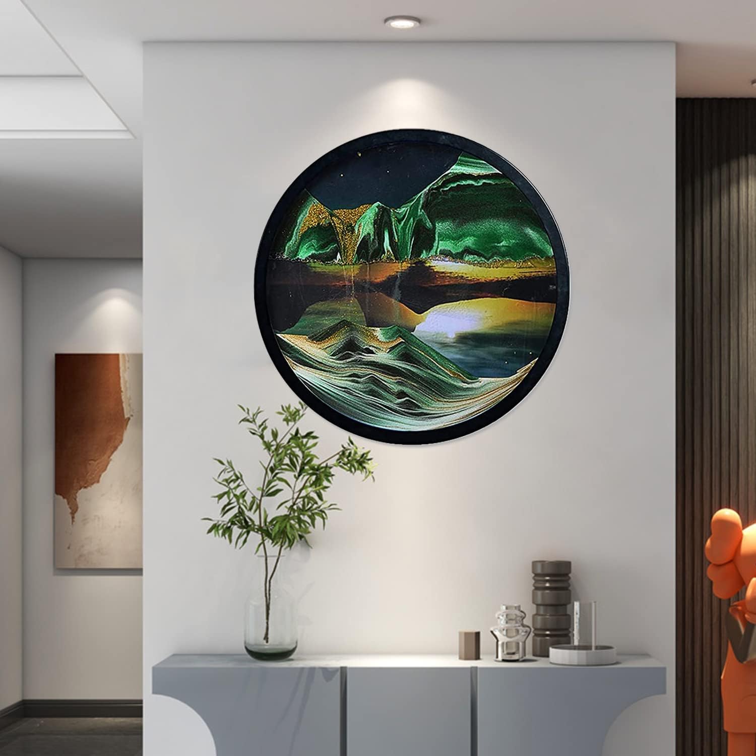 Amazon.com: Wall Mount Moving Sand Art, 23.6'' Wall Mounted Rotate ...