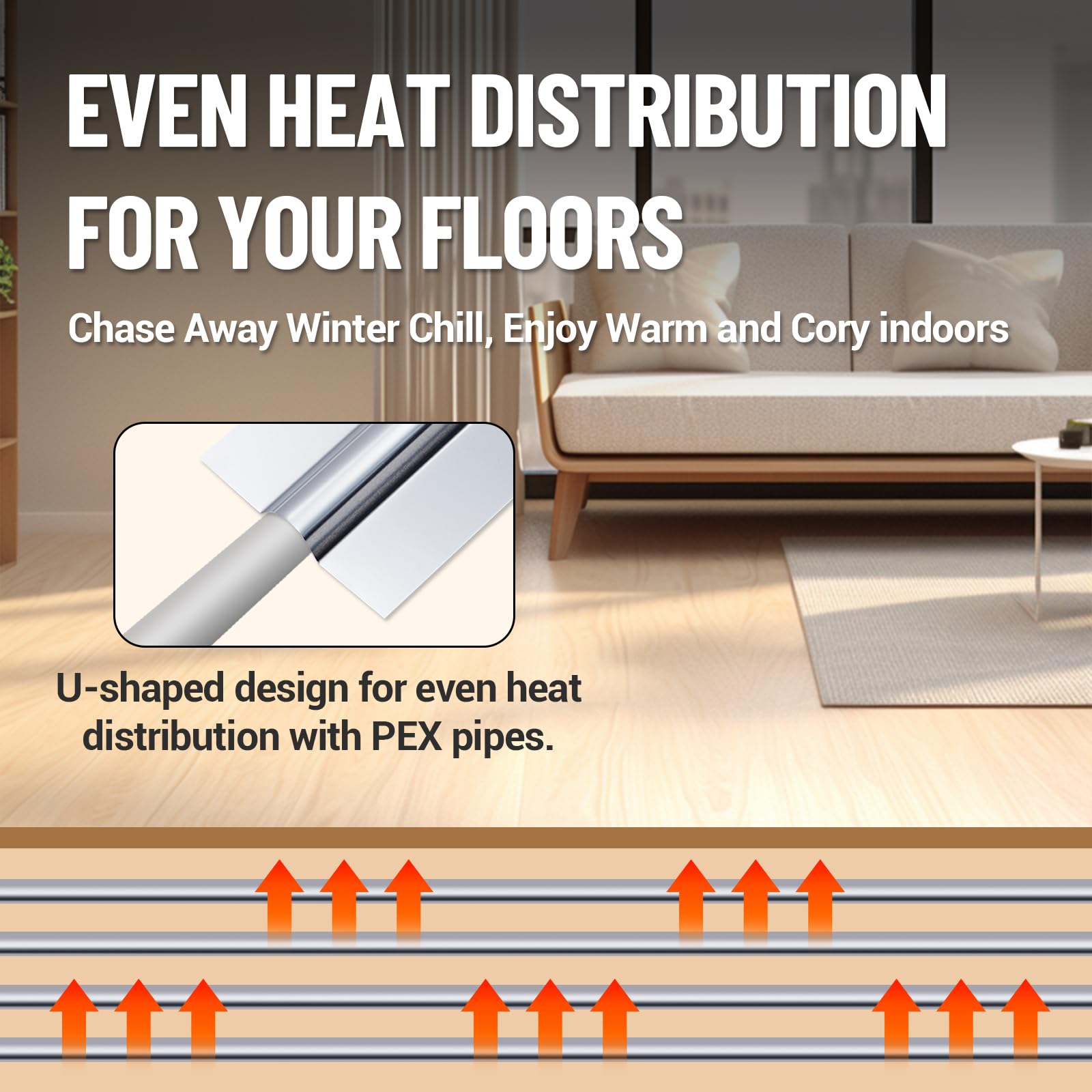 Snapklik.com : EuKer Pex Heat Transfer Plates 2 Ft, Radiant Heat Plates ...