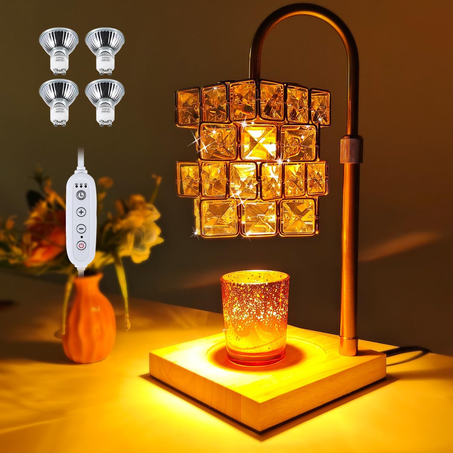 Amazon.com: Geniboom Candle Warmer Lamp with Timer, Dimmable Electric ...