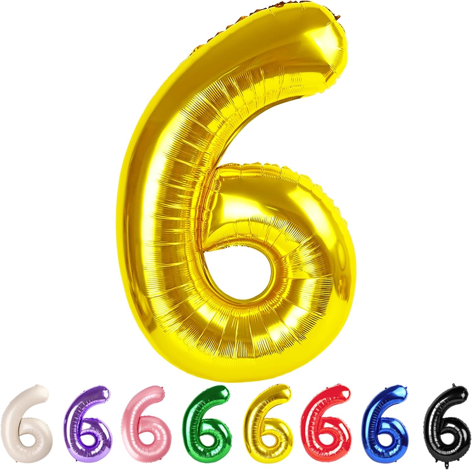 Amazon.com: Number 6 Balloons Gold Party Decorations for Girl Boys, 40 ...