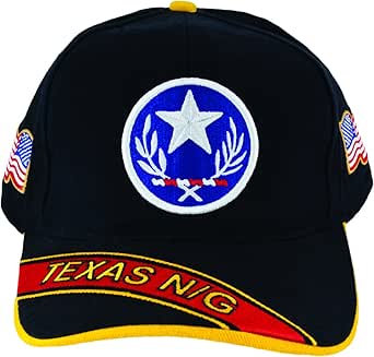 Cap with Texas National Guard Patch and Embroidered Bill (Black) at ...