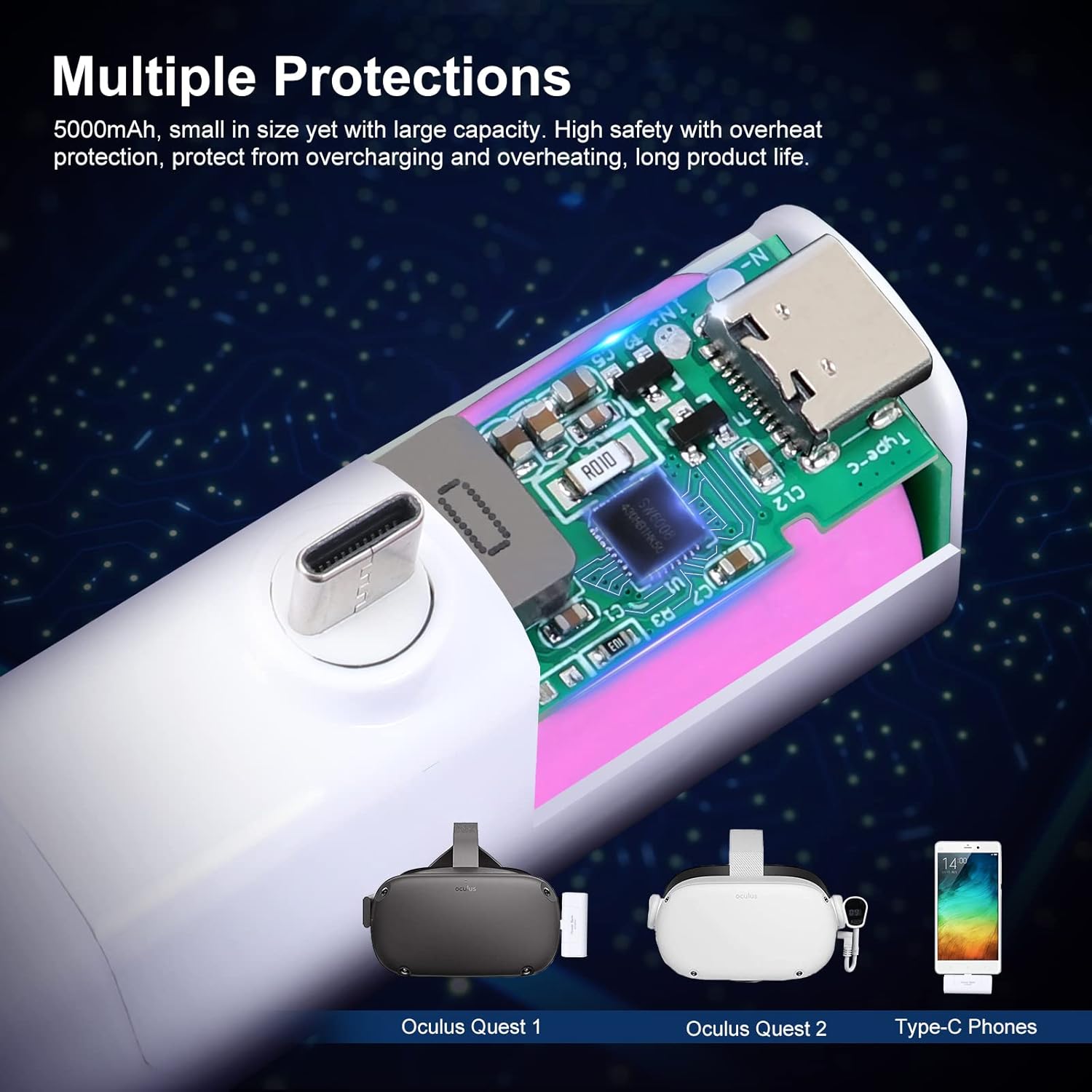 5000mAh Rechargeable Battery Pack for Oculus Quest 2 AccessoriesMeta ...