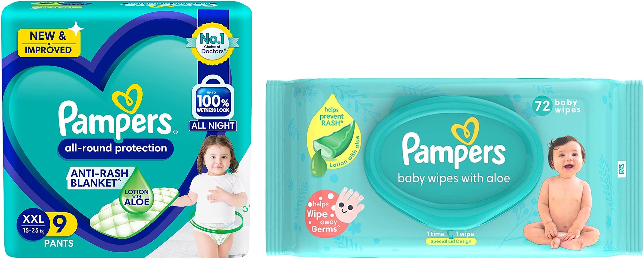 Buy Pampers All round Protection Pants, Double Extra Large size baby ...