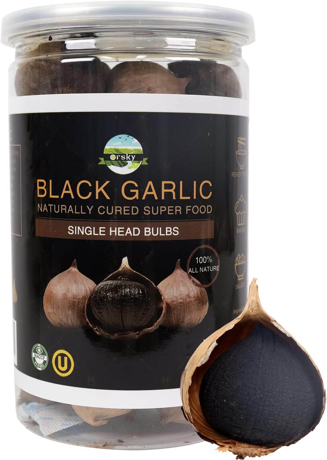 Amazon.com : Orsky Black Garlic 8.82 Oz (250g.), Whole Black Garlic ...