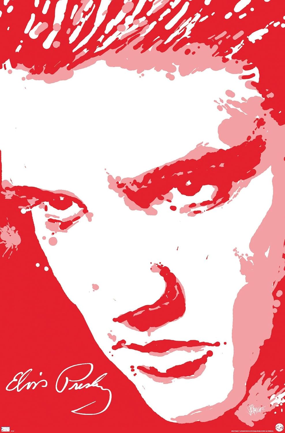 Amazon.com: Trends International Elvis Presley - Red Wall Poster, 22.4L ...