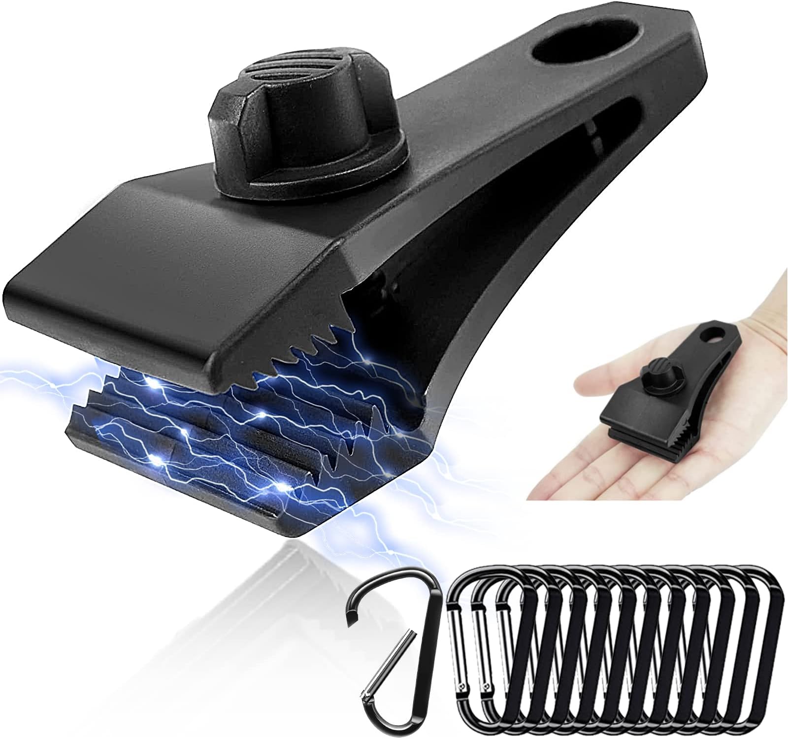 Hlogree 40Pcs Upgrade Large Tarp Clips Heavy Duty Lock Grips for Tarps ...