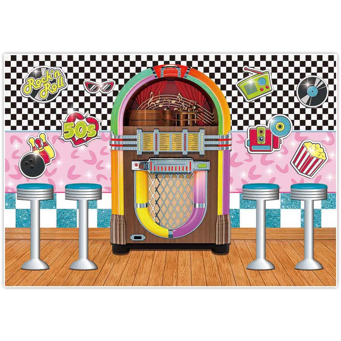 Allenjoy 7x5ft 50s Soda Shop Theme Backdrop Back To 1950s | Desertcart ...