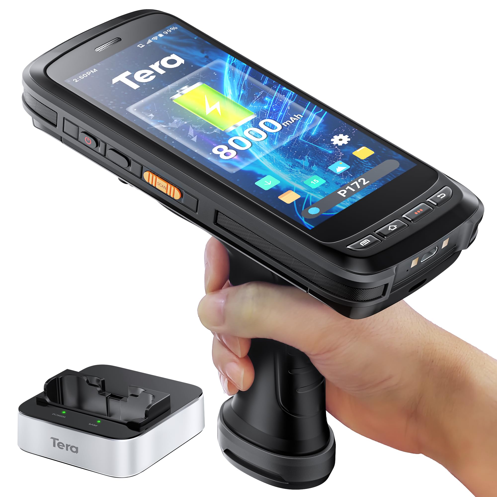 Teraandroid Barcode Scanner Pda Android 13 With Charging Cradle Pistol ...