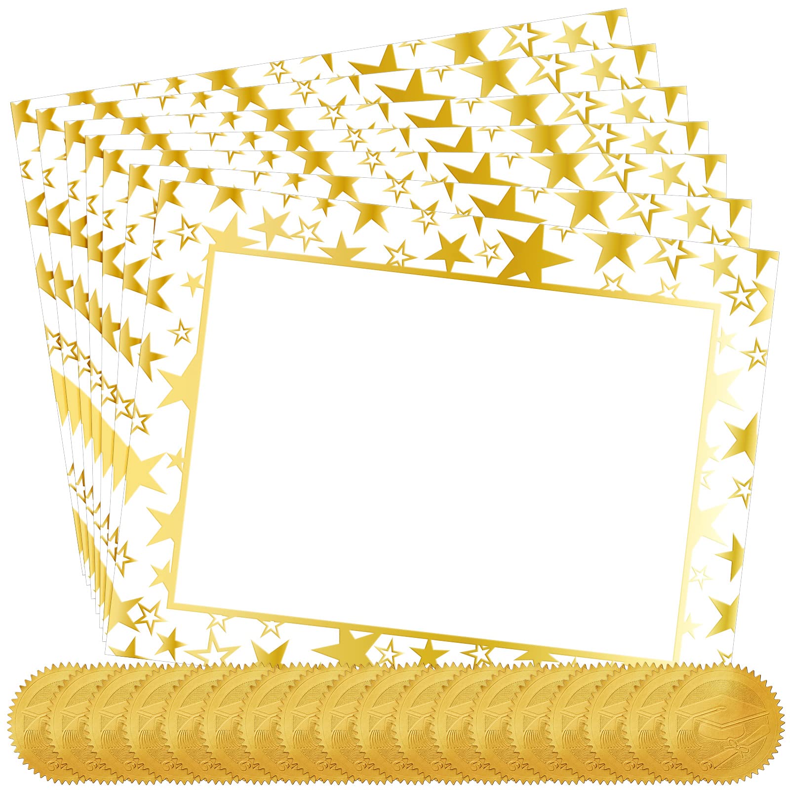 Amazon.com : Colarr 100 Pcs Graduation Gold Foil Certificate Paper ...