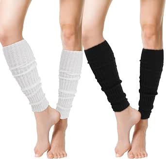 Gsbnjuy Leg Warmer for Women 2 Pairs Leg Warmers 80s Winter Extra Long ...