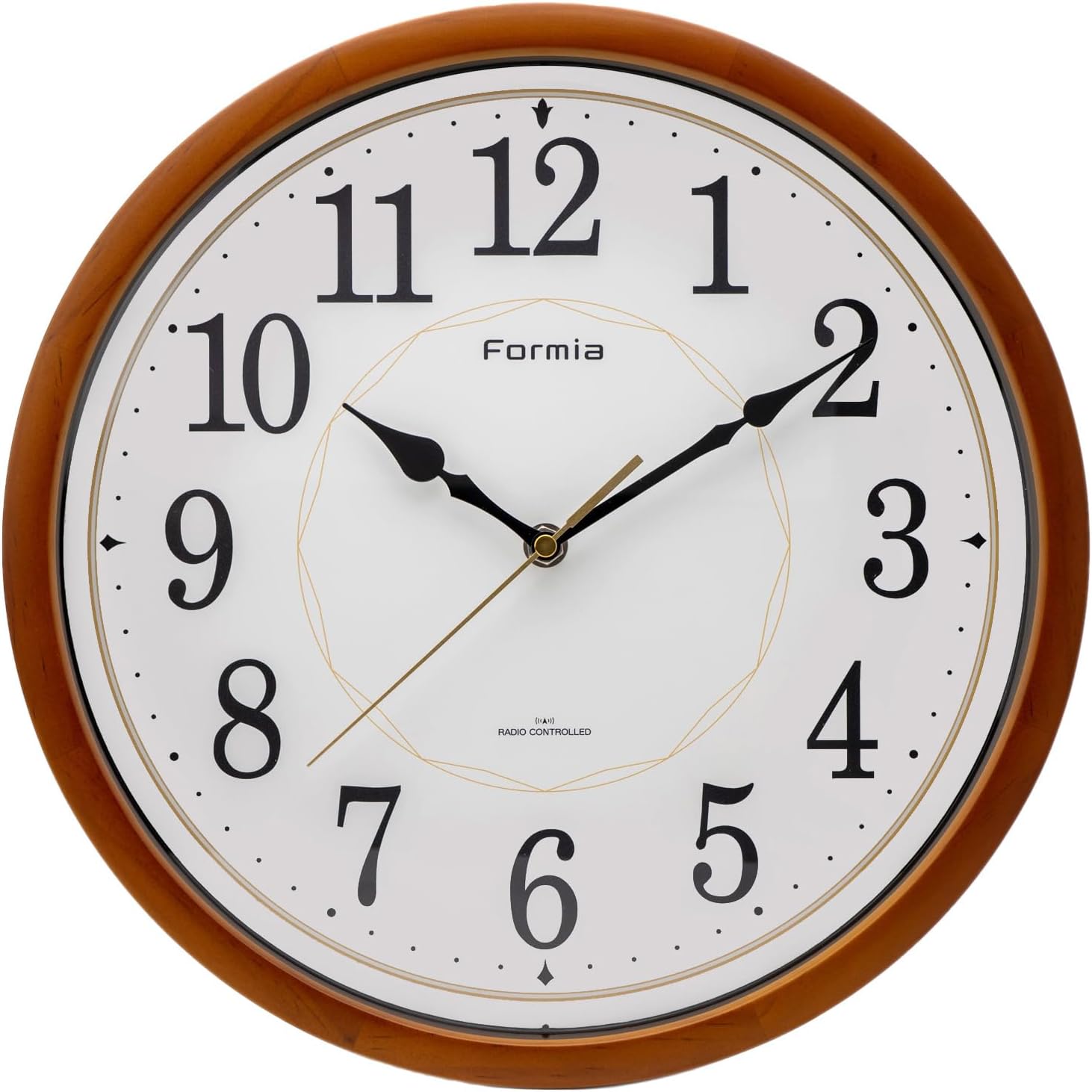 Amazon.co.jp: Formia(フォルミア) 電波 壁掛け時計 木製 和室 見やすい シンプル 子供 天然木 夜間秒針停止 静音 ...