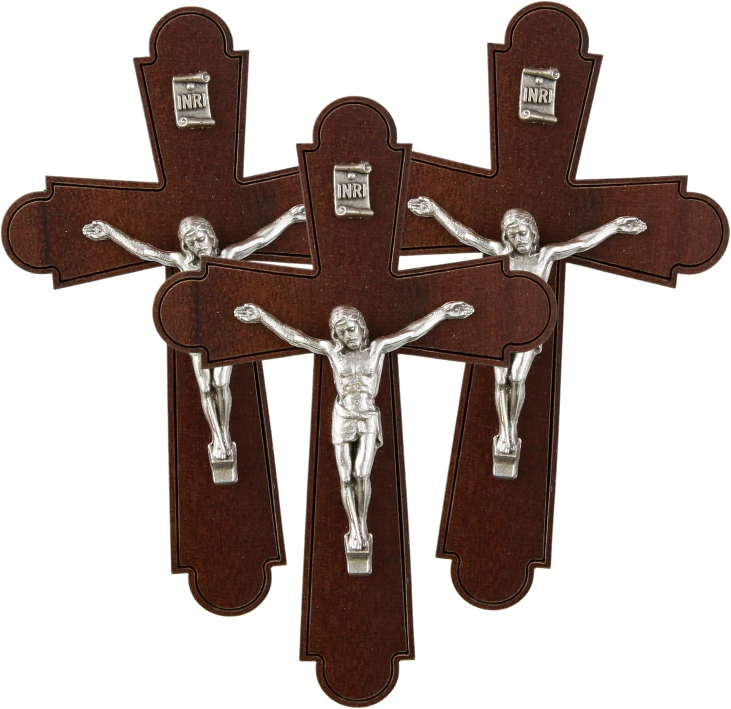 Amazon.com: Needzo Wooden Crucifix with Curved Edges, Religious Bedroom ...