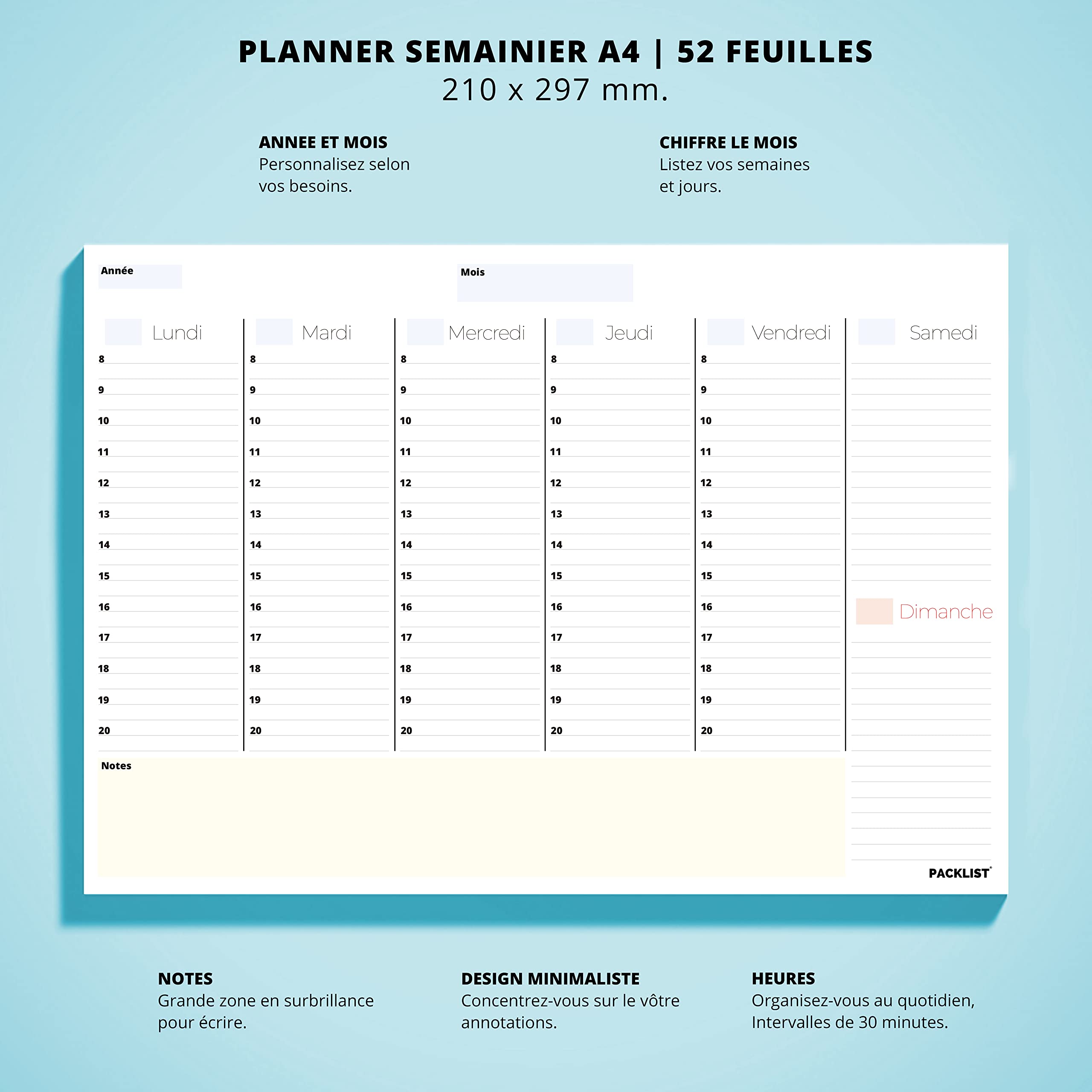 Calendrier Hebdomadaire Avec Horaires Imprimables Agenda Hebdomadaire
