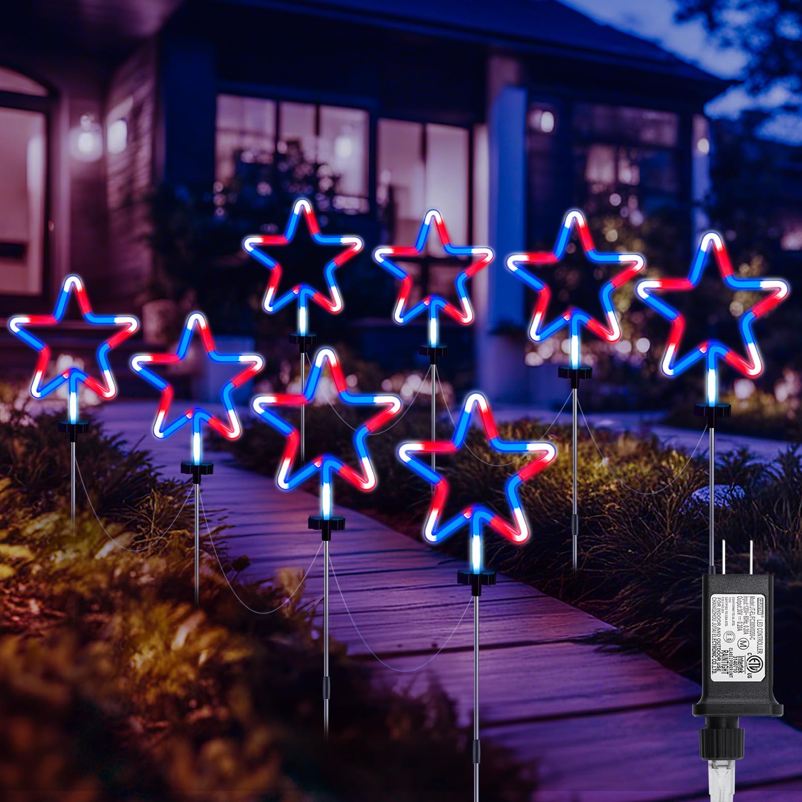 Patriotic Outside Lights Solar US Flag Lights Patriotic Outdoor