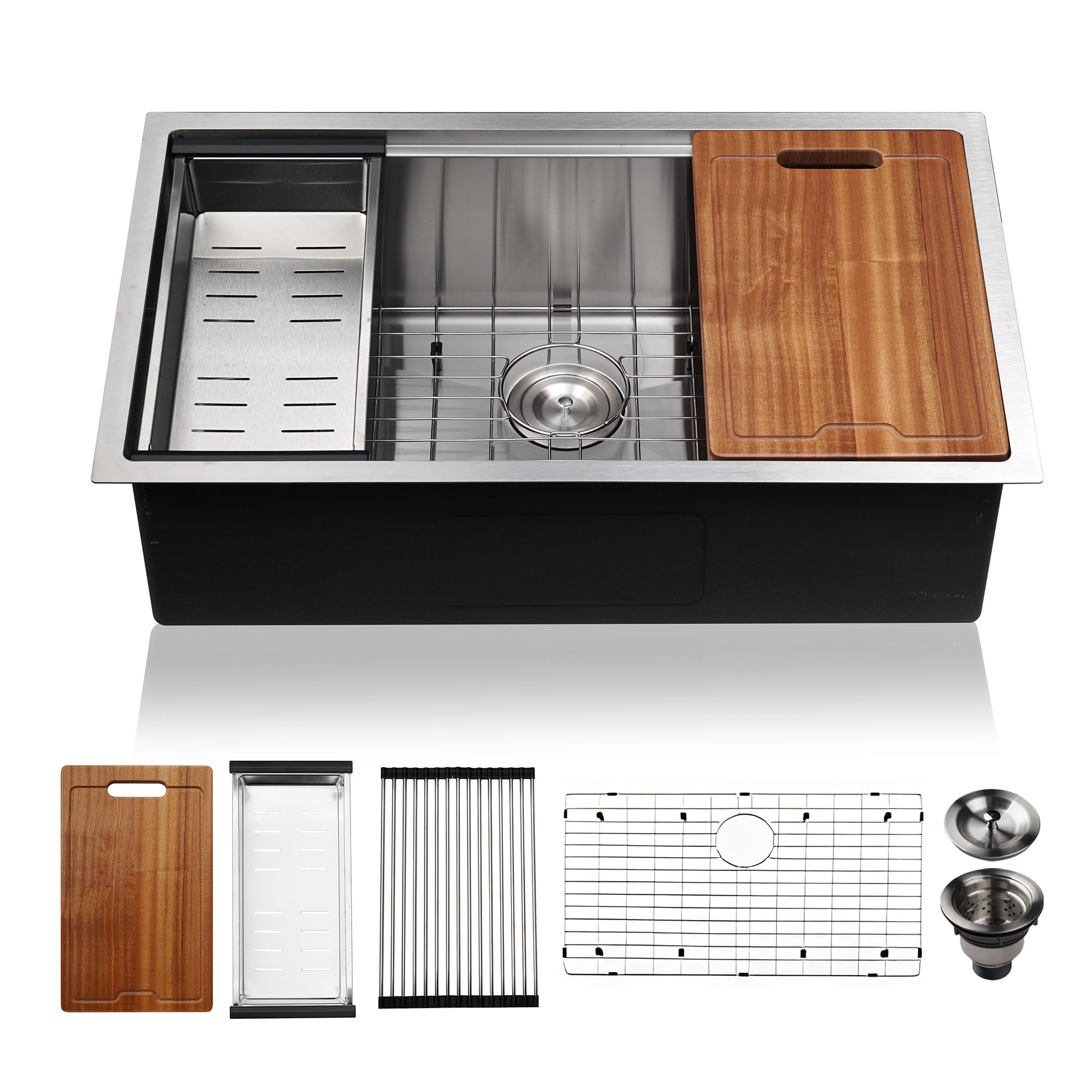 PRUSSIA 30 Inch Kitchen Sink, 30" x 19" x 10" Undermount 304 Stainless ...