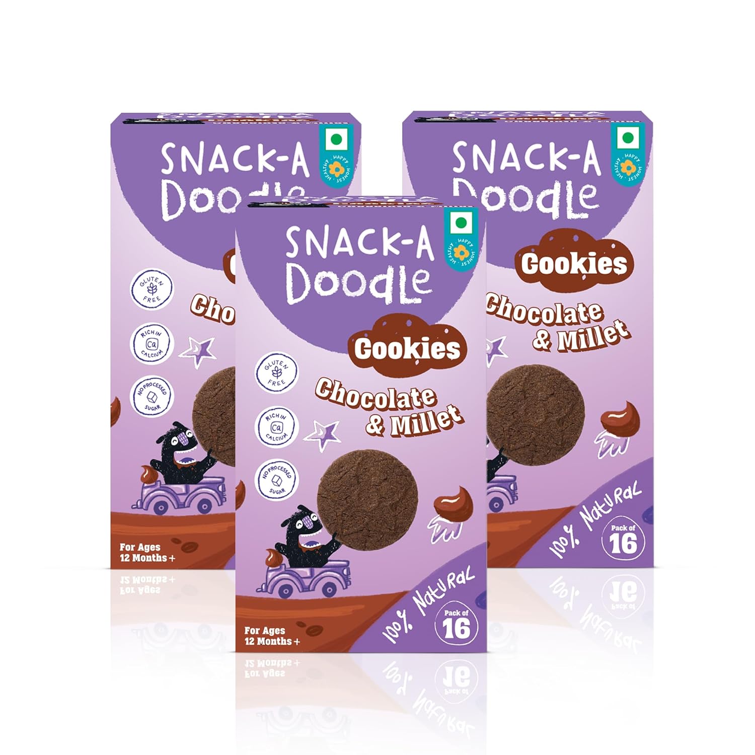 Snack-a-Doodle Chocolate Millets Cookies x 3 | Nutritious Healthy ...