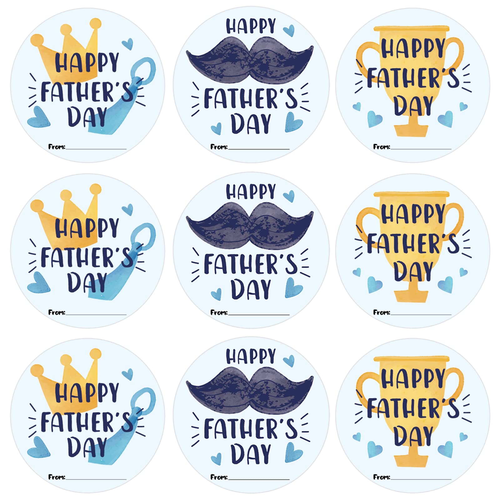 Amazon.com : WhatSign 36Pcs Happy Father's Day Stickers 1.5" Fathers ...