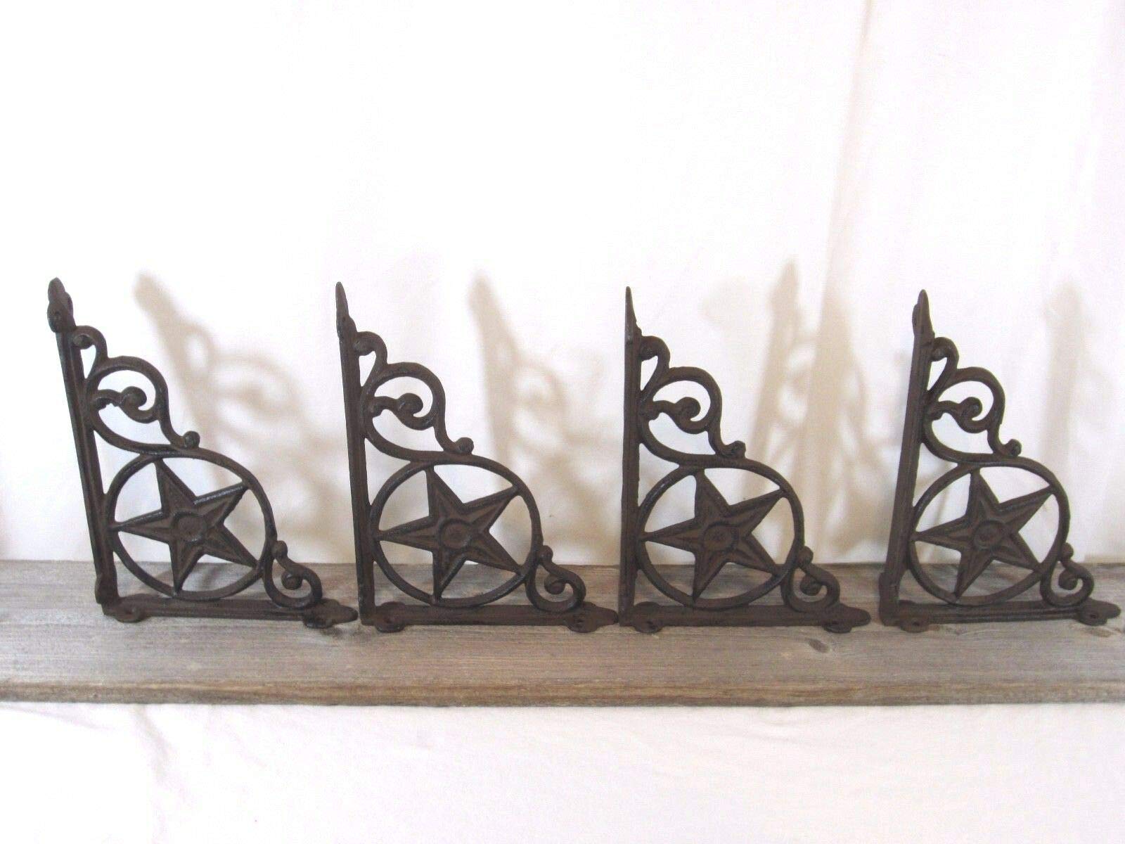 Amazon.com: 4 Cast Iron Antique Star Brackets Garden Braces Shelf ...