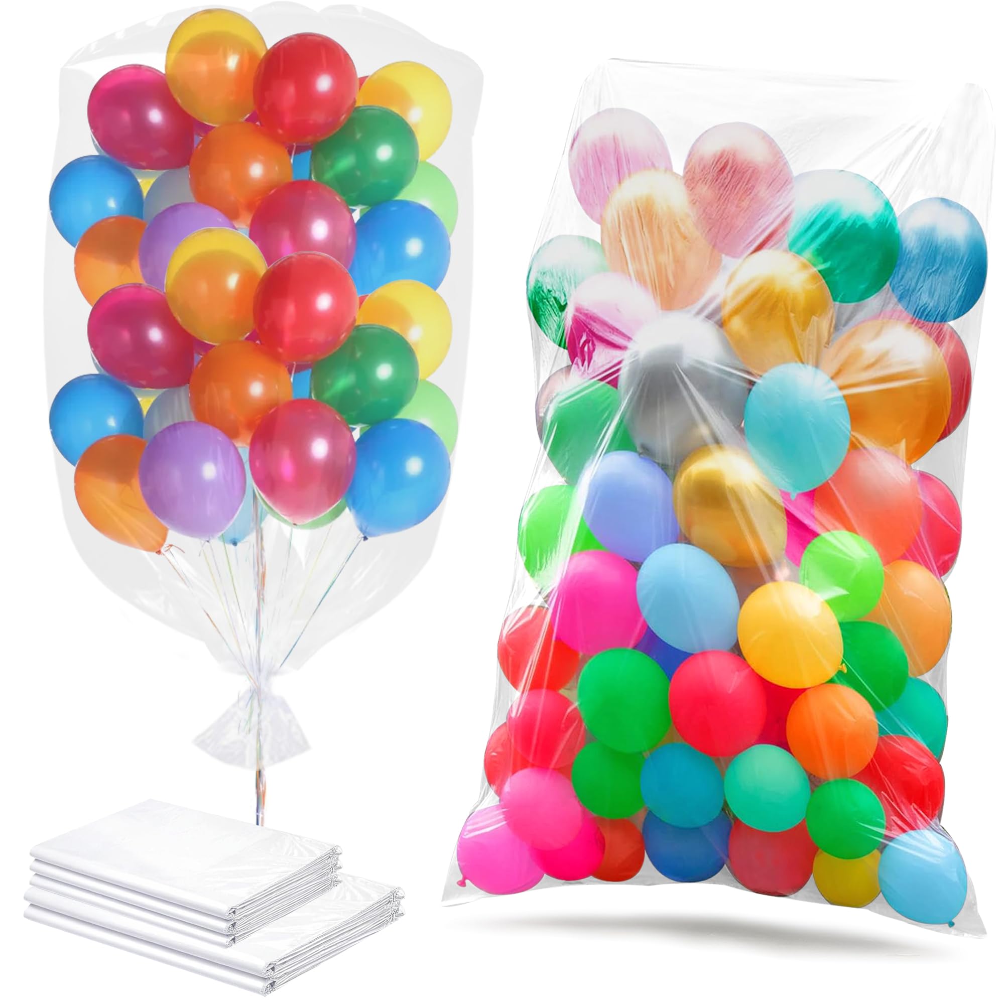 Amazon.com: 5 PCS Large Balloon Bags Transparent Storage Bags Plastic ...