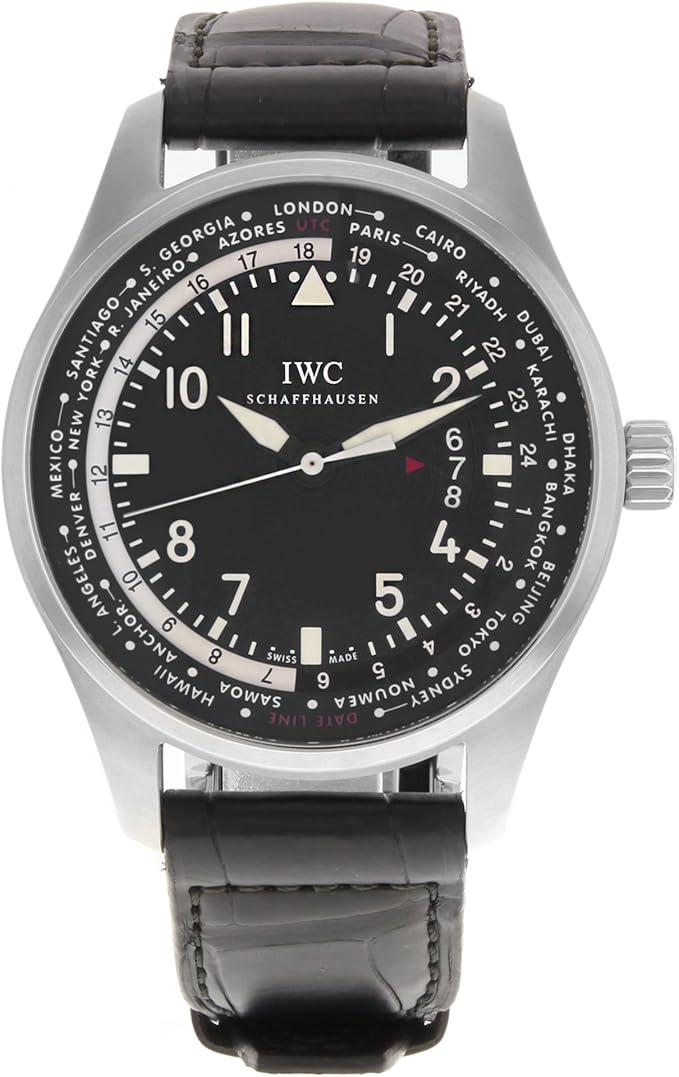 Amazon.com: IWC Men's Pilot Worldtimer Mechanical Black Dial Black ...