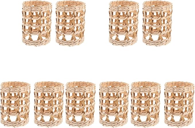 Amazon.com: Home Decor 10pcs Wicker Woven Cup Holders Woven Glass Vase ...