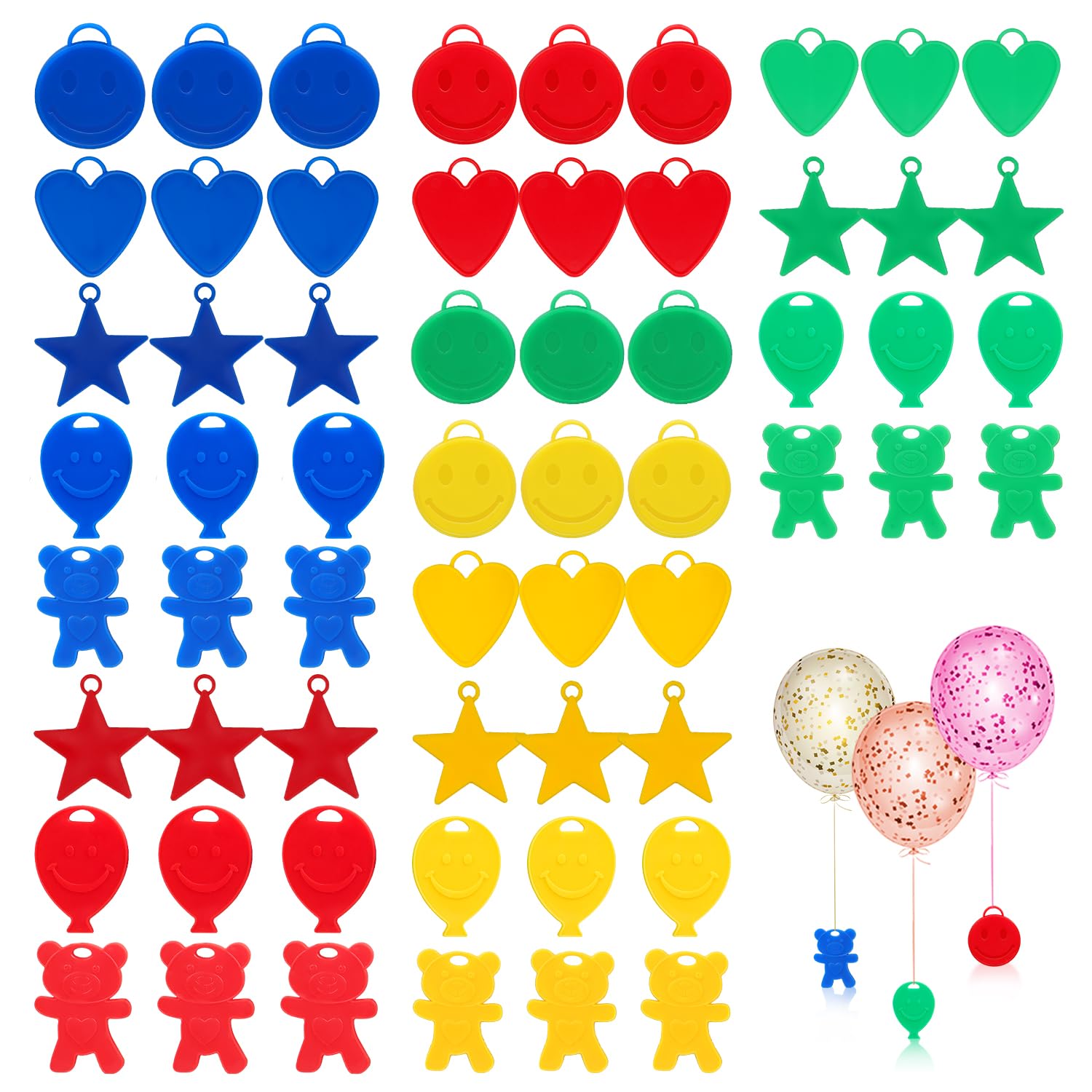 Amazon.com: BOROSO Balloon Weight Colorful Balloon Holder Reusable ...