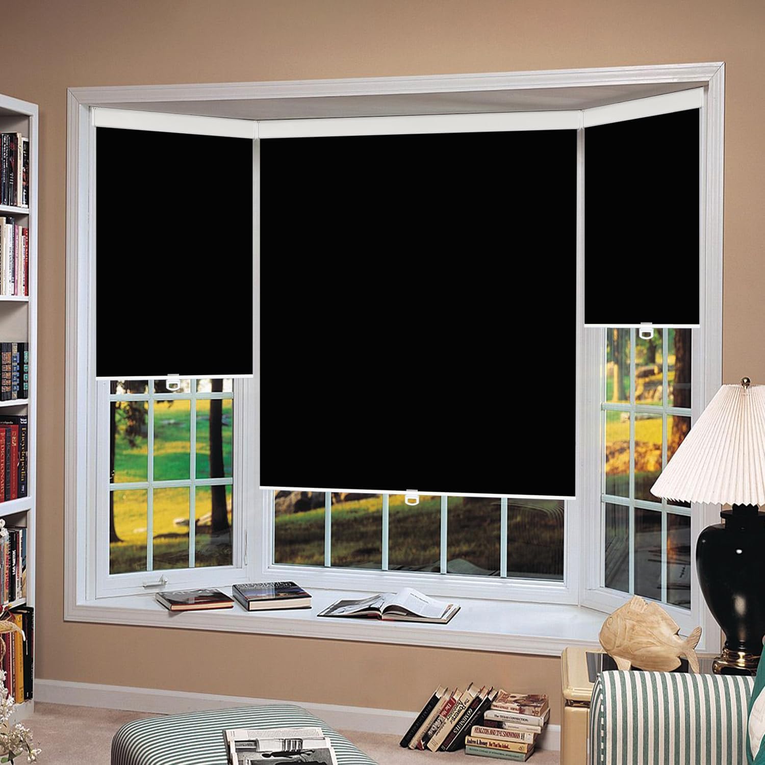 Amazon.com: Blackout Roller Blinds for Windows,Custom Size Cordless ...