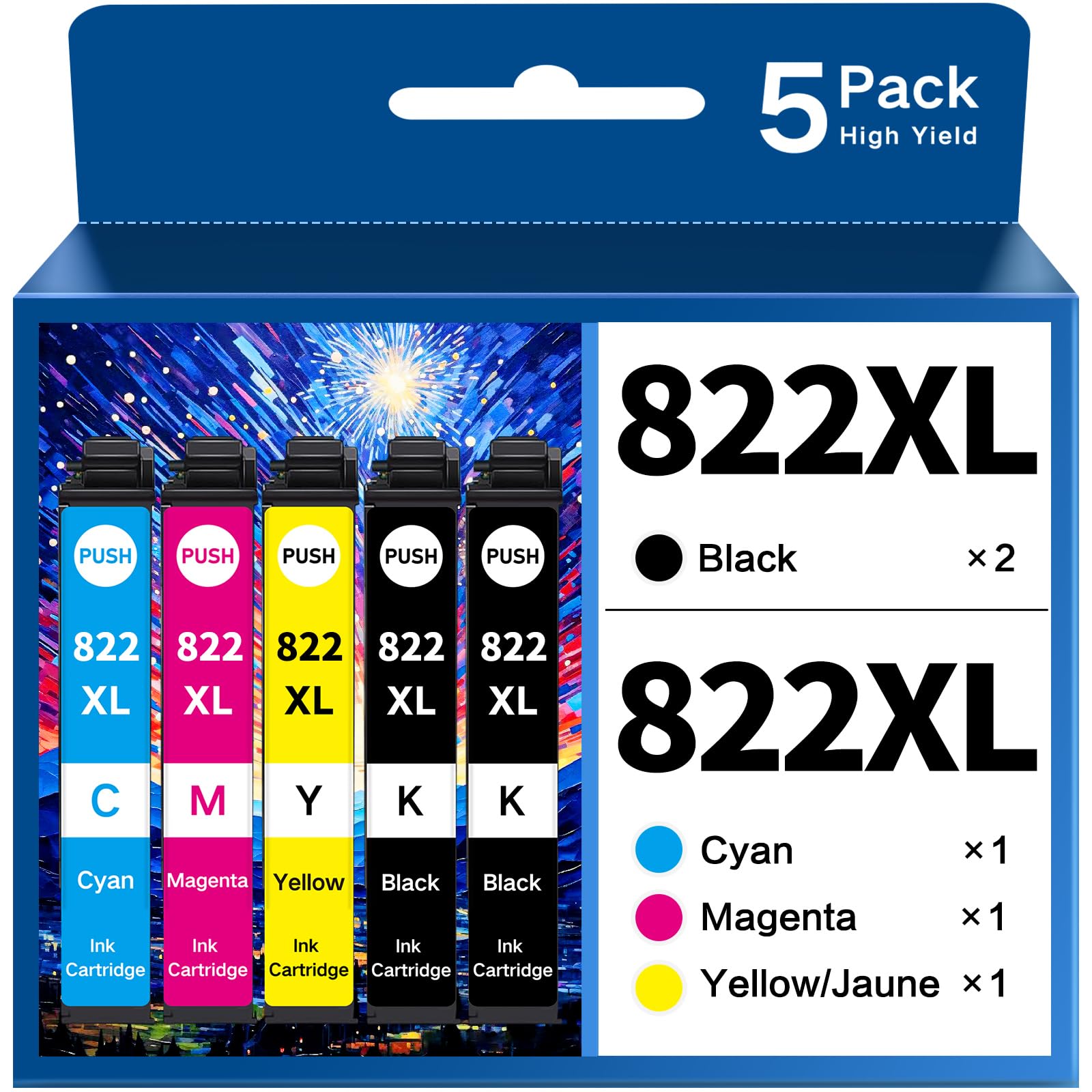 Amazon.com: 822XL Remanufactured for Epson 822XL Ink Cartridges Combo ...