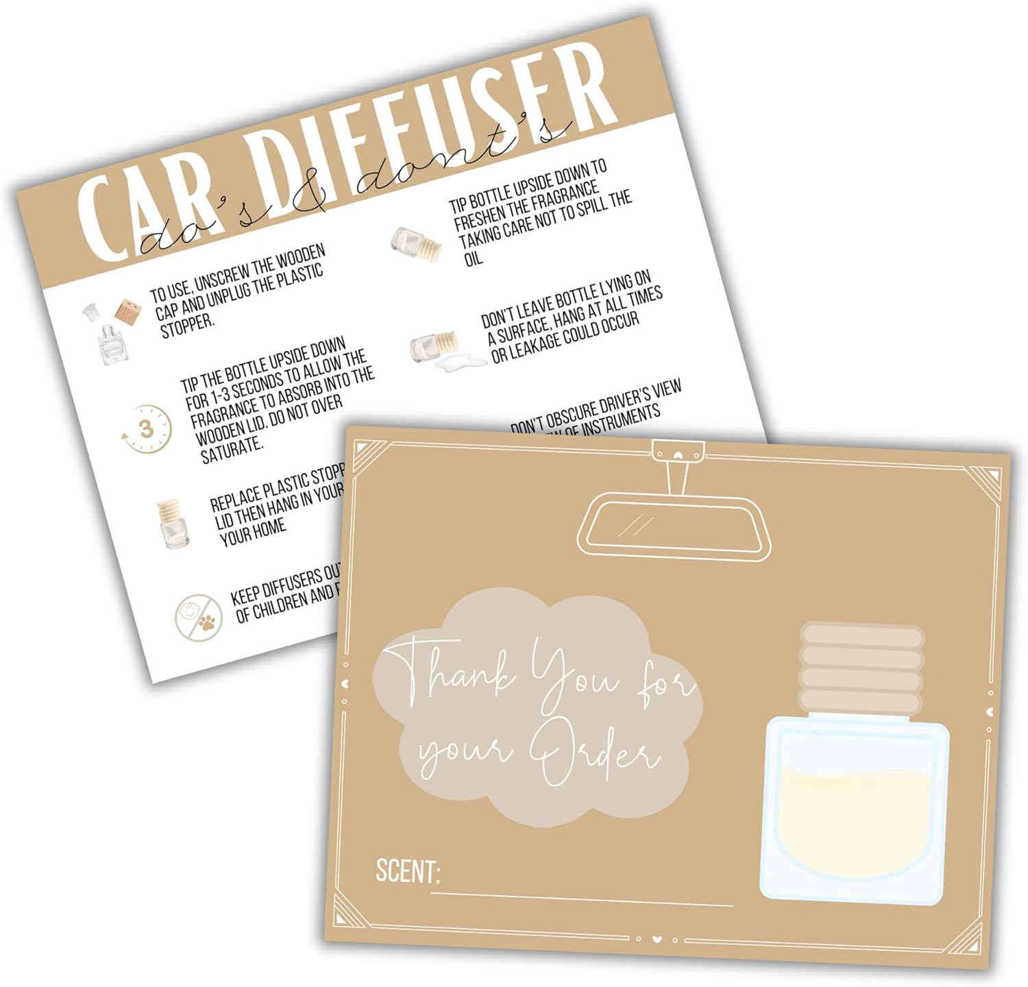 Amazon.com: Car Diffuser Care Instruction Cards | 50 pk 4.25x5.5 ...