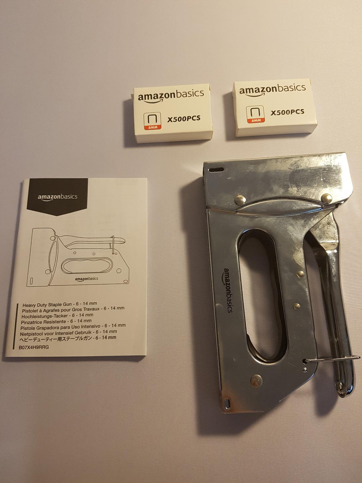 Amazon Basics Strapazierfähiger Handtacker, Tackerpistole mit 1000 ...