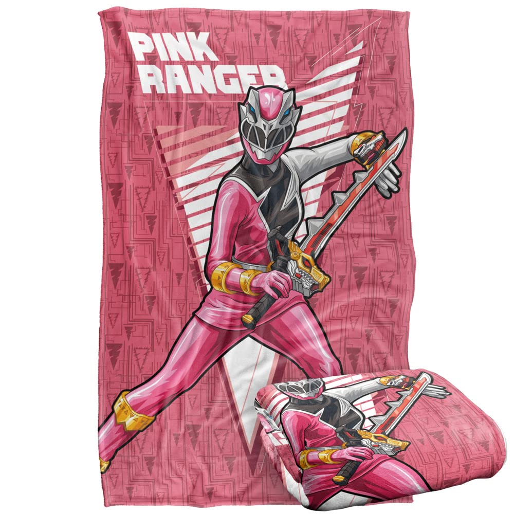 Amazon.com: Power Rangers: Dino Fury Blanket, 36"x58" Pink Ranger ...