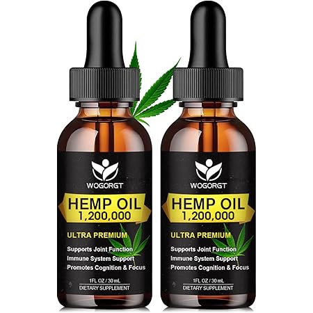 Amazon.com: (2 Pack) Organic Hemp Oil - 100% Natural Hemp Oil Extract ...