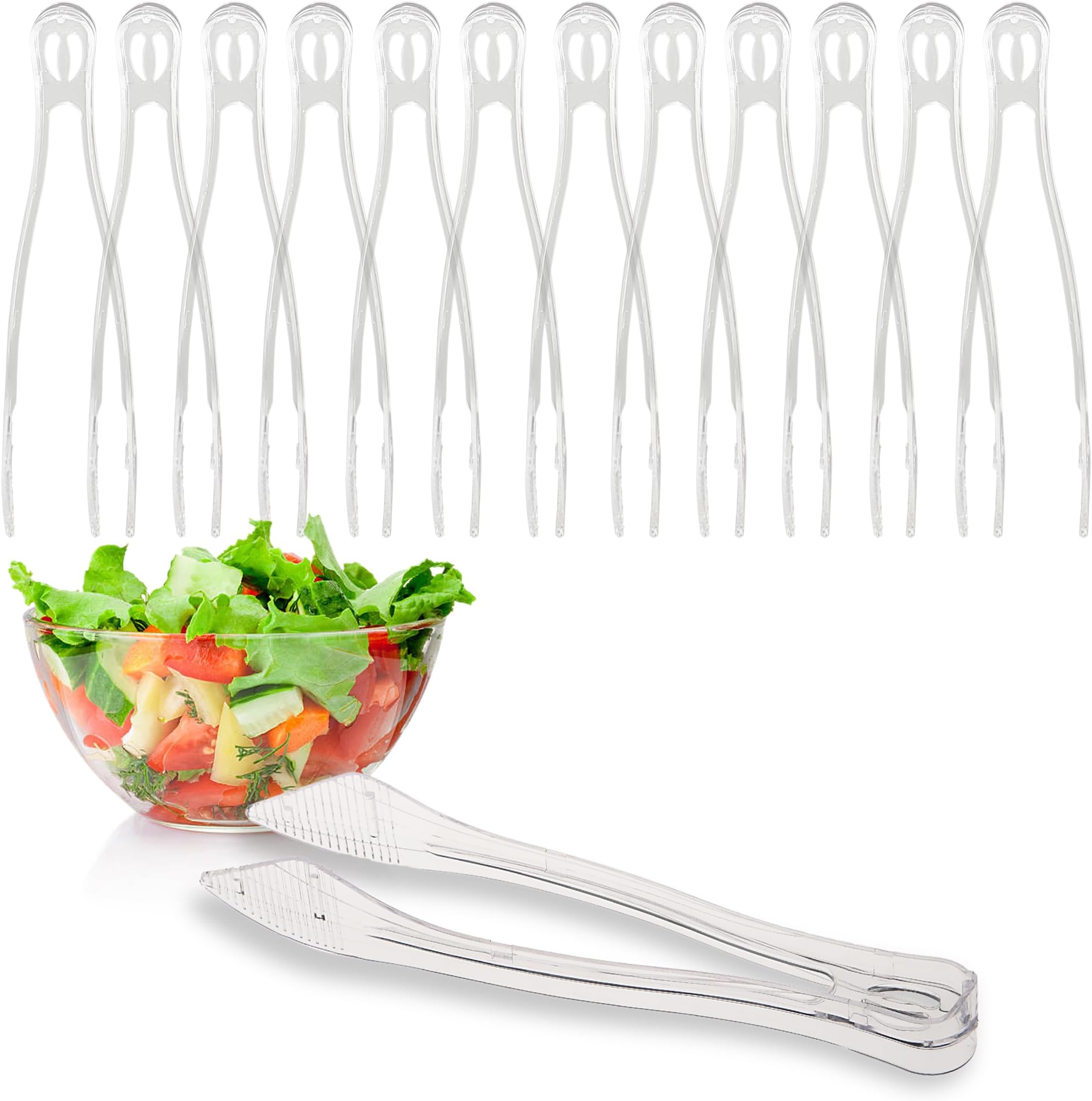 Amazon.com: 10 Pcs Plastic Buffet Serving Tongs, Clear Kitchen Tongs ...