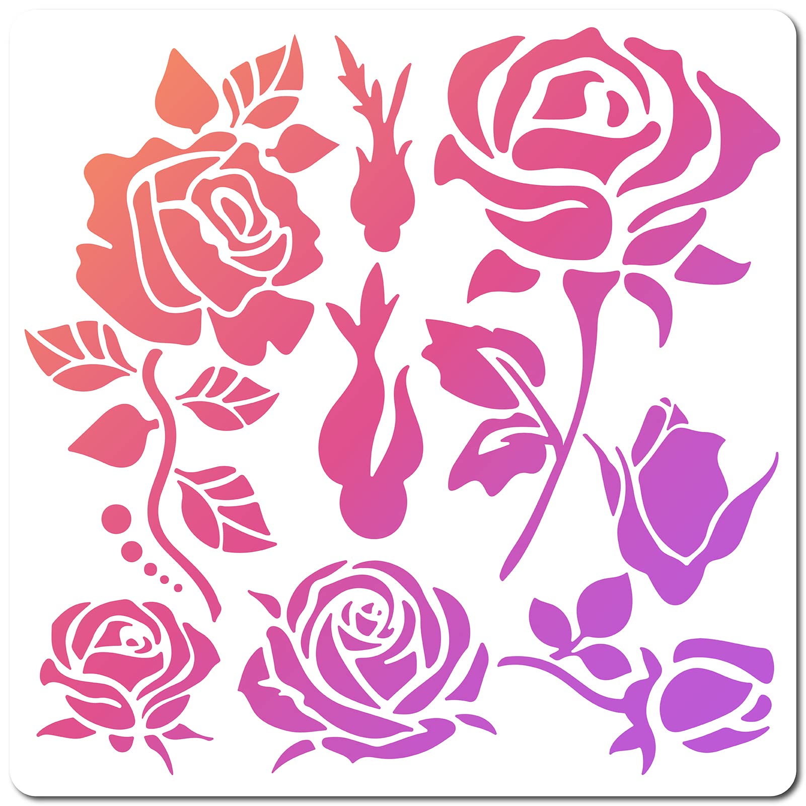 Amazon.com: GORGECRAFT Rose Stencils Templates 30x30cm Flower Bud ...