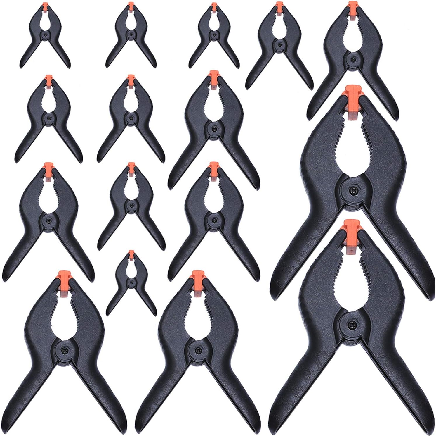 Wellmax 16 Piece Heavy Duty Nylon Spring Clamps Set with Comfort Grip ...