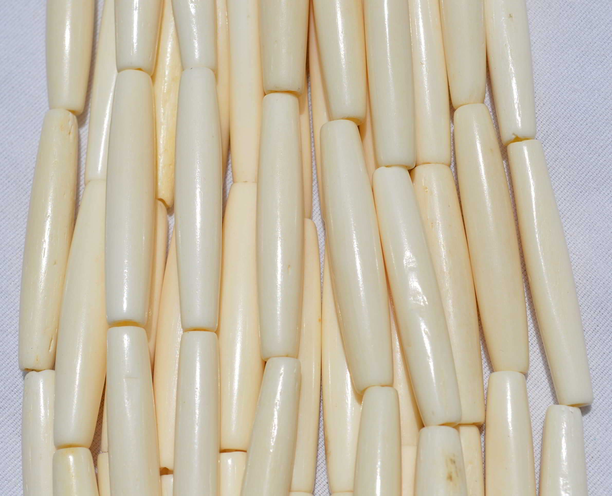 Amazon.com: Genuine Natural Bone or Horn Handmade Hairpipe Beads (1.5 ...