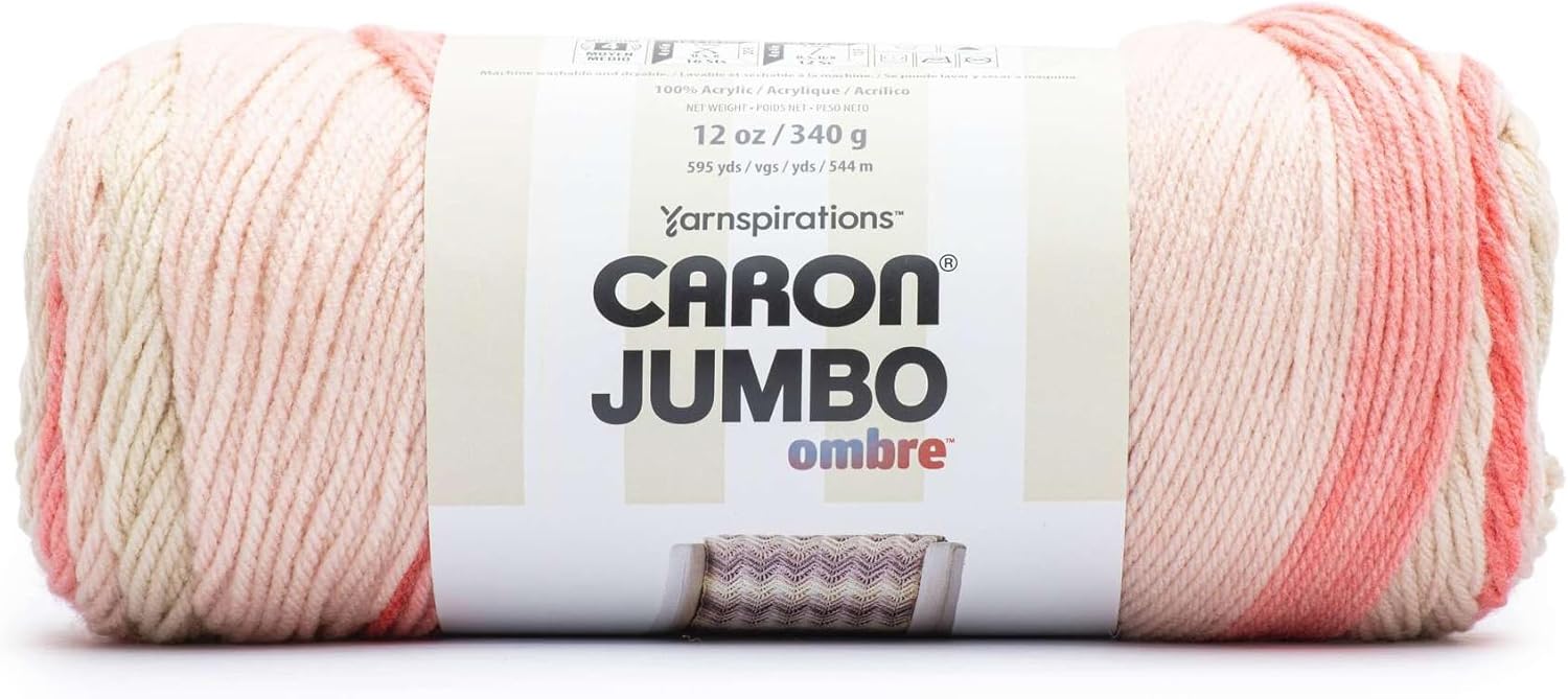 Amazon.com: Caron Jumbo Print Ombre Yarn-Blossom 296619-19016