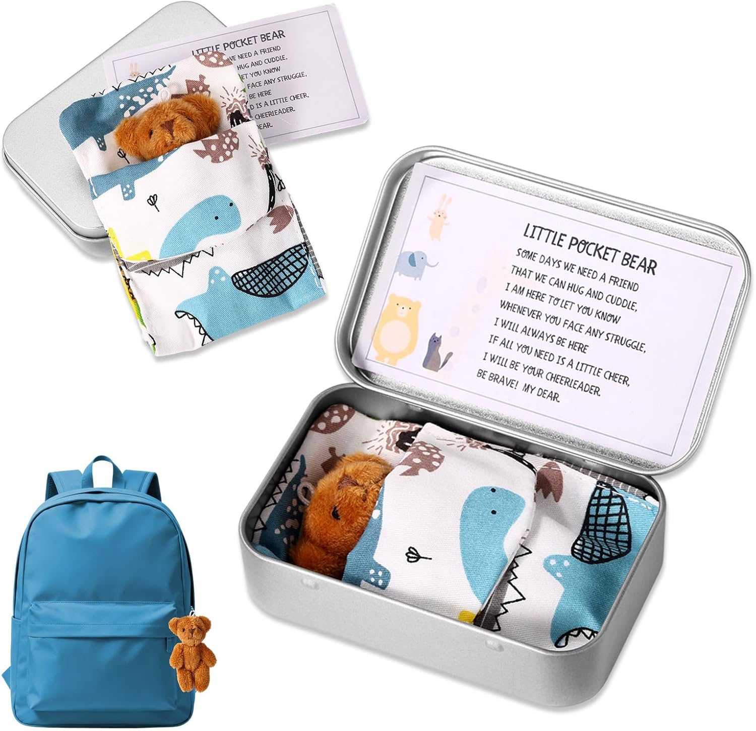 Amazon.com: TOYMIS Little Pocket Bear Hug Set, Adorable Mini Plush ...