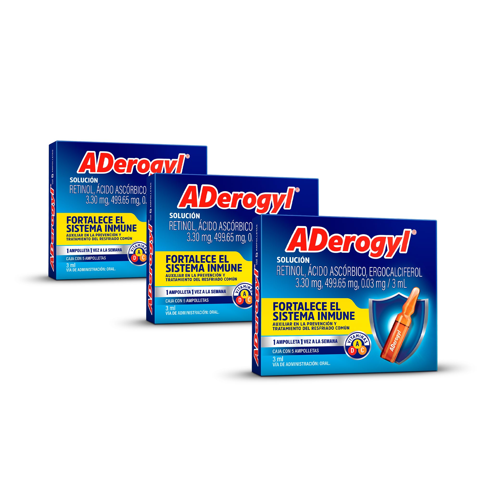 Pack Aderogyl Vitaminas A C Y D 15 Ampolletas De 3 Ml Amazon Mx