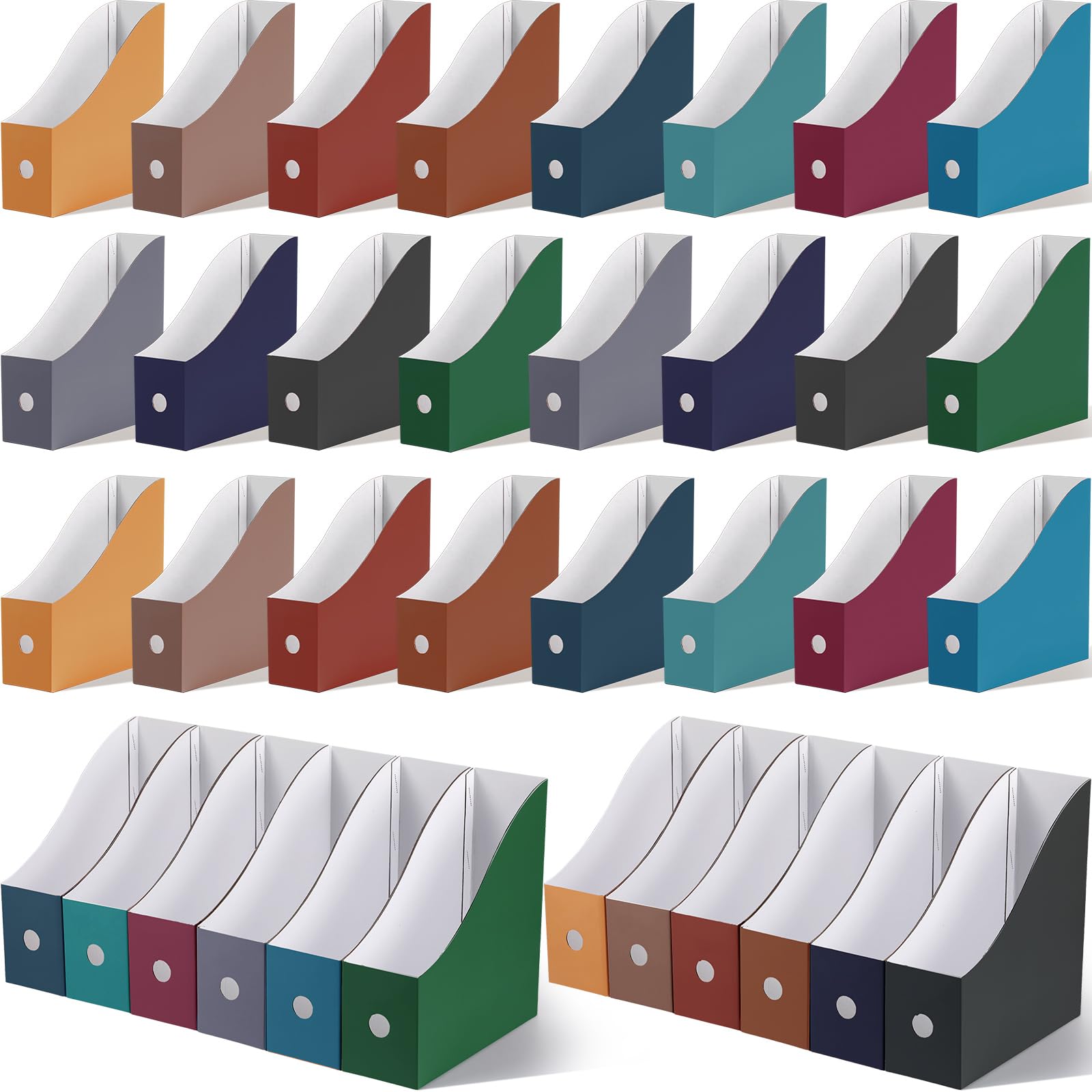 Snapklik.com : Colarr 24 Pcs Cardboard Magazine Holders 12 Colors ...