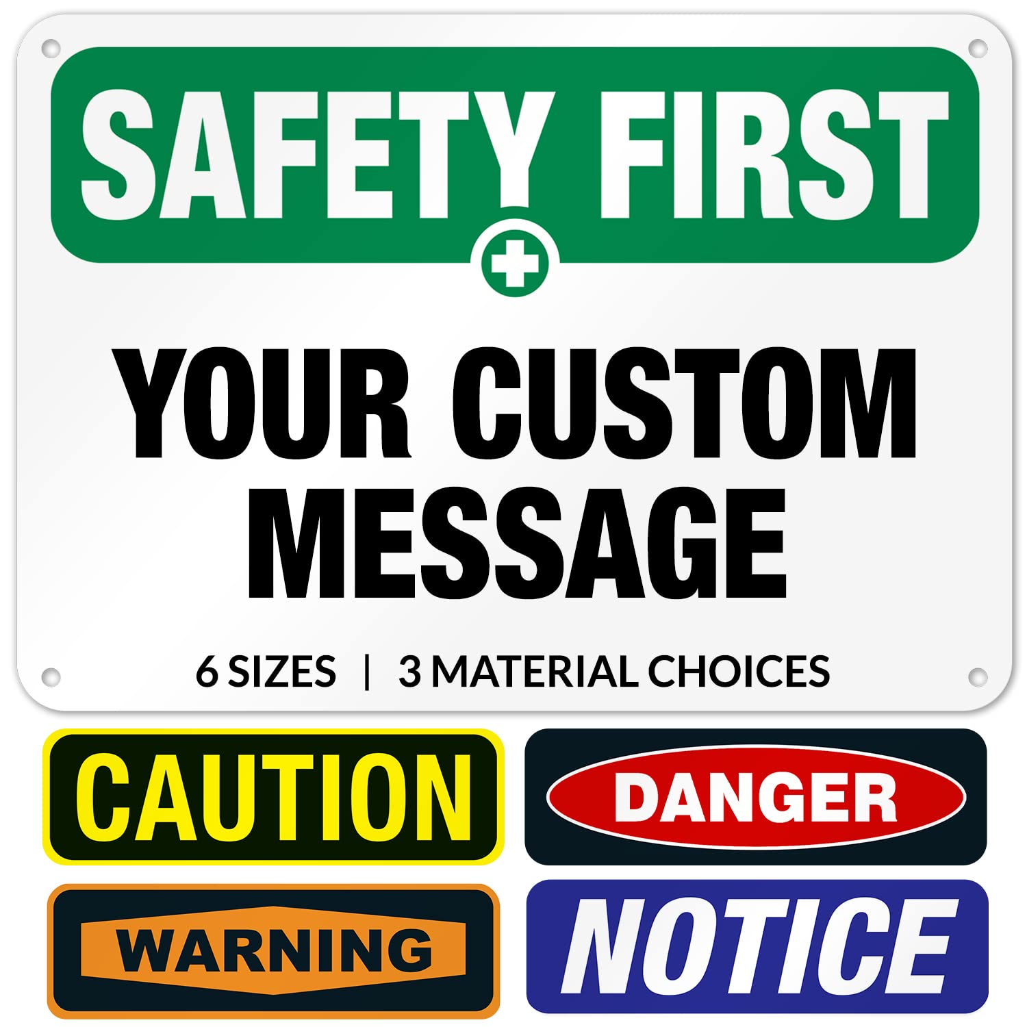 Amazon.com: Sigo Signs, Custom Safety First Sign, OSHA Sign, 10x7 ...