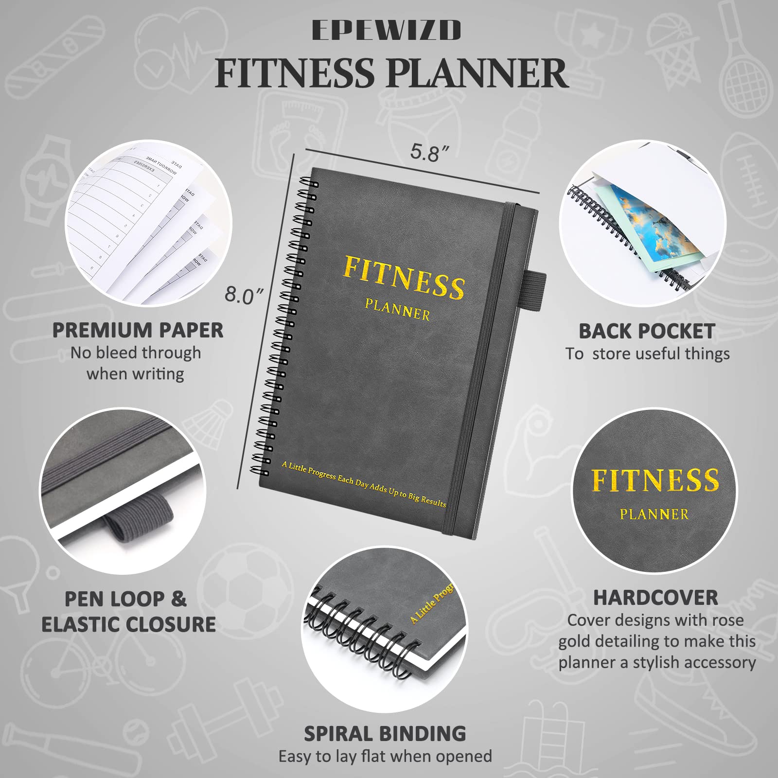 Snapklik.com : Fitness Journal Spiral Weight Loss Journal For Women ...