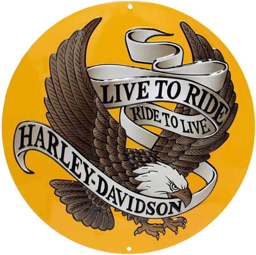 Amazon.com: Harley-Davidson Round Tin Sign, Live To Ride, Ride To Live ...