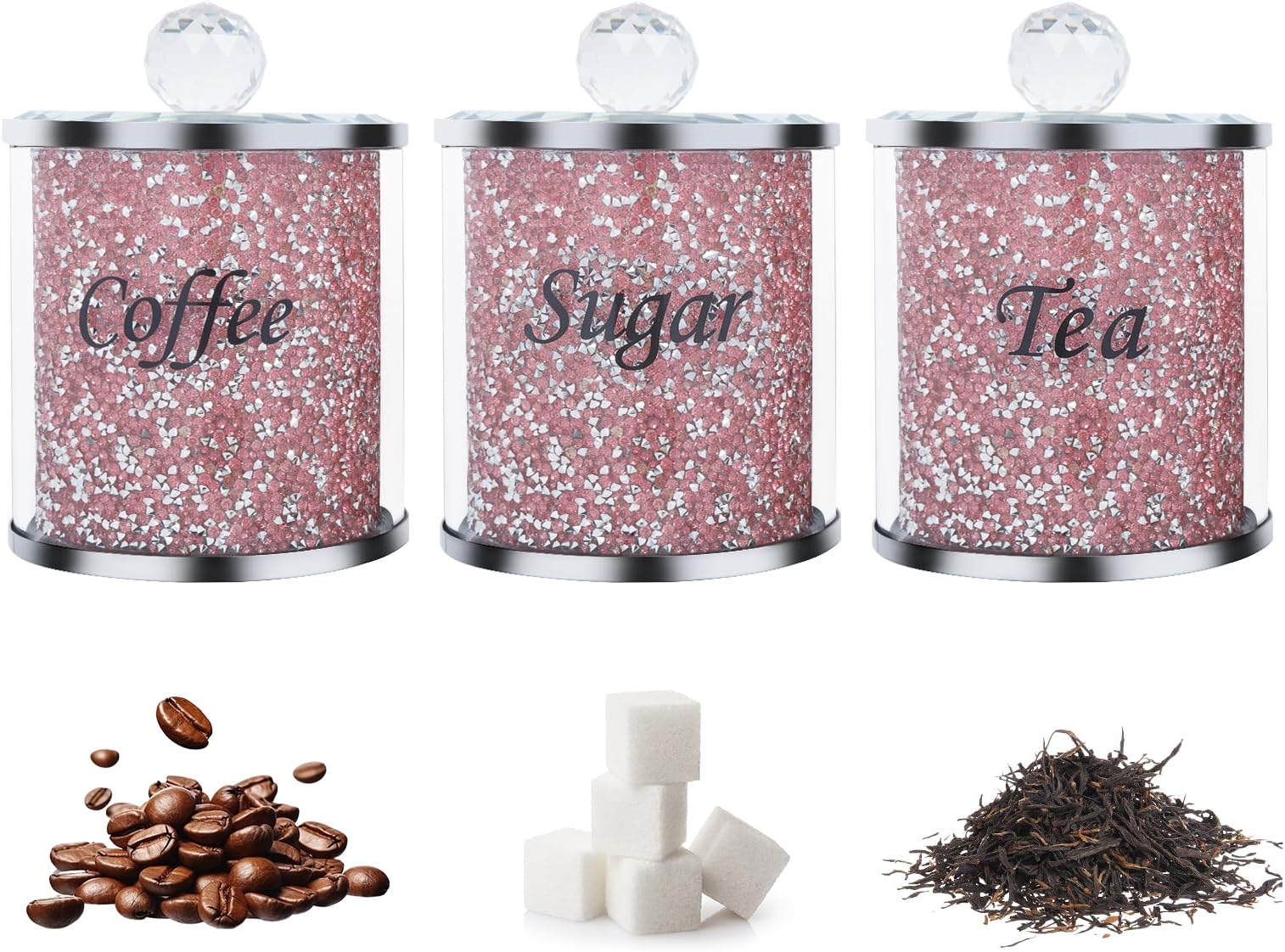 Amazon.com: joyMerit 3 Pack Kitchen Canister Condiment Pot Set with ...