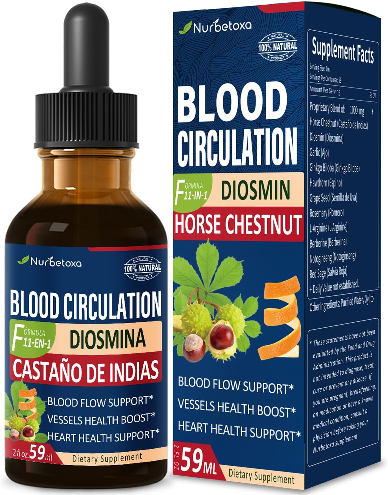 Amazon.com: Nurbetoxa Blood Circulation Horse Chestnut Extract Liquid ...
