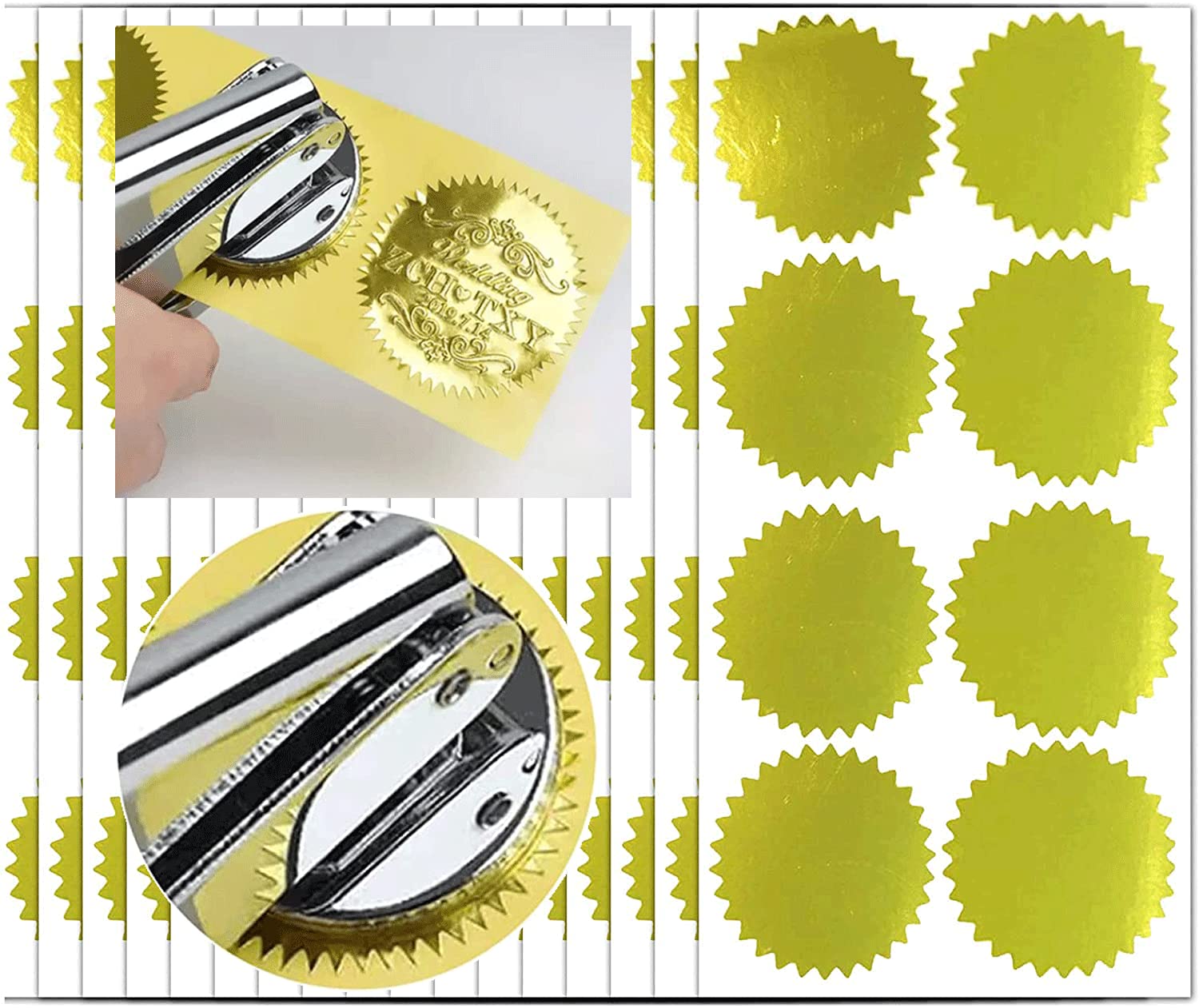 Buy Christmas Gold Embossed Stickers Envelope Seals for Wedding ...